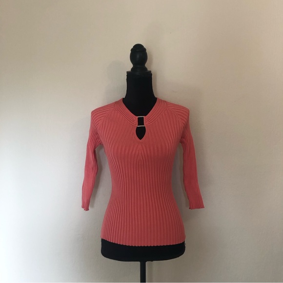 INC International Concepts | Sweaters | Pink Ribbed Silver Buckle ...